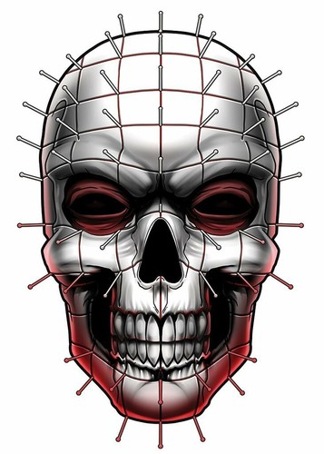 "Horror" Temporary Tattoo, Evil Pinhead Skull from "Hellraiser ...