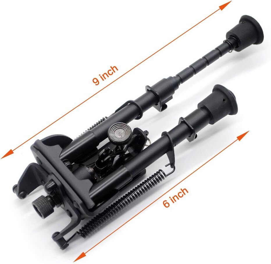 6''-9''Pivot Tilting Swivel Rifle Bipod Foldable Spring Return with S ...