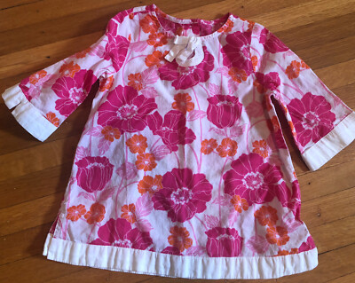 Janie and Jack Bright Pink Floral Tunic Top Size:12-18 months Baby Girl ...