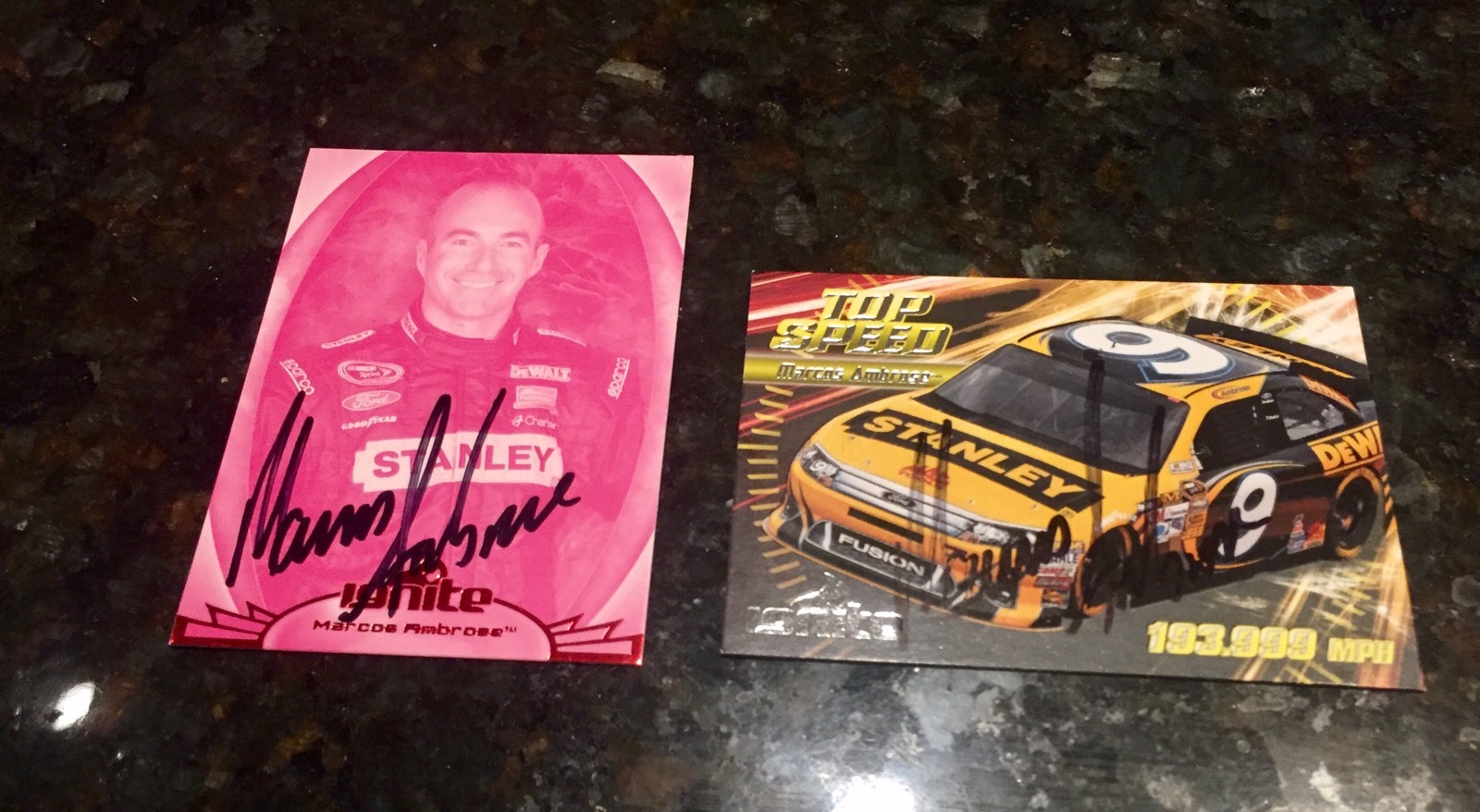 Marcos Ambrose Autographed Signed Nascar 2 Card Lot | eBay