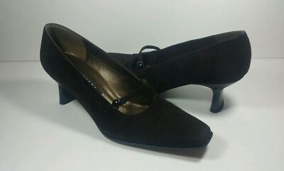 Stuart Weitzman Dark Brown Suede MJ Pumps - Size 7.5B | eBay