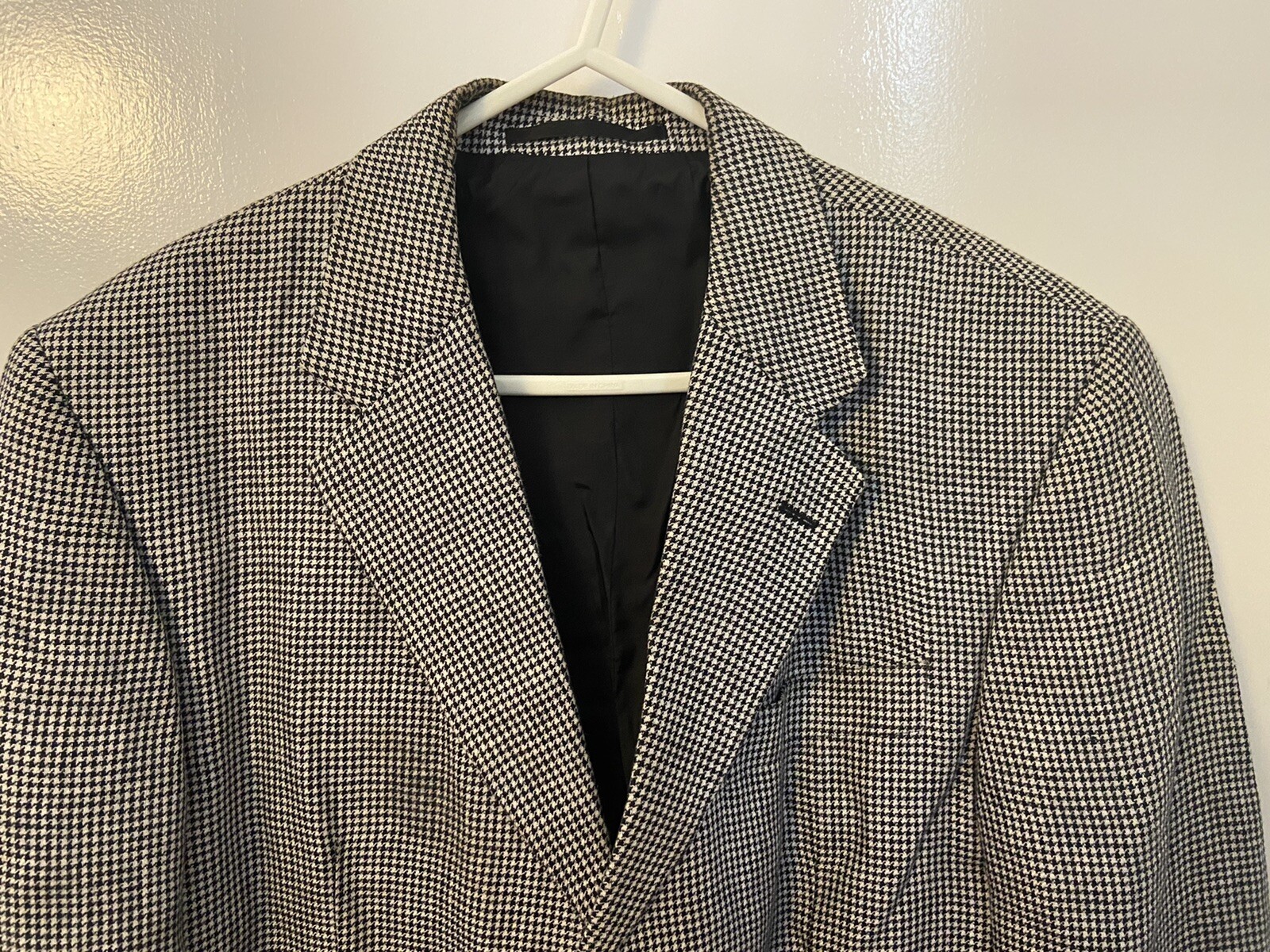 Odermark Mens Black And White Dogtooth Vintage Style Blazer Chest 42 ...