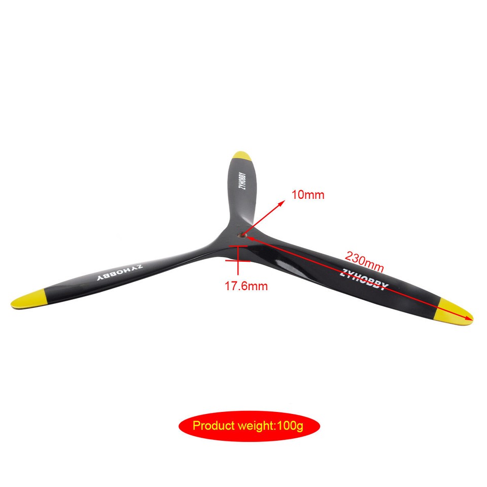 18*6inch 3-blade Black +Yellow Beech Wooden Propeller For RC Models | eBay