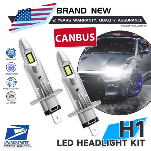 H1 LED Headlight Bulb Conversion Kit High Low Beam Super Bright 6000K ...