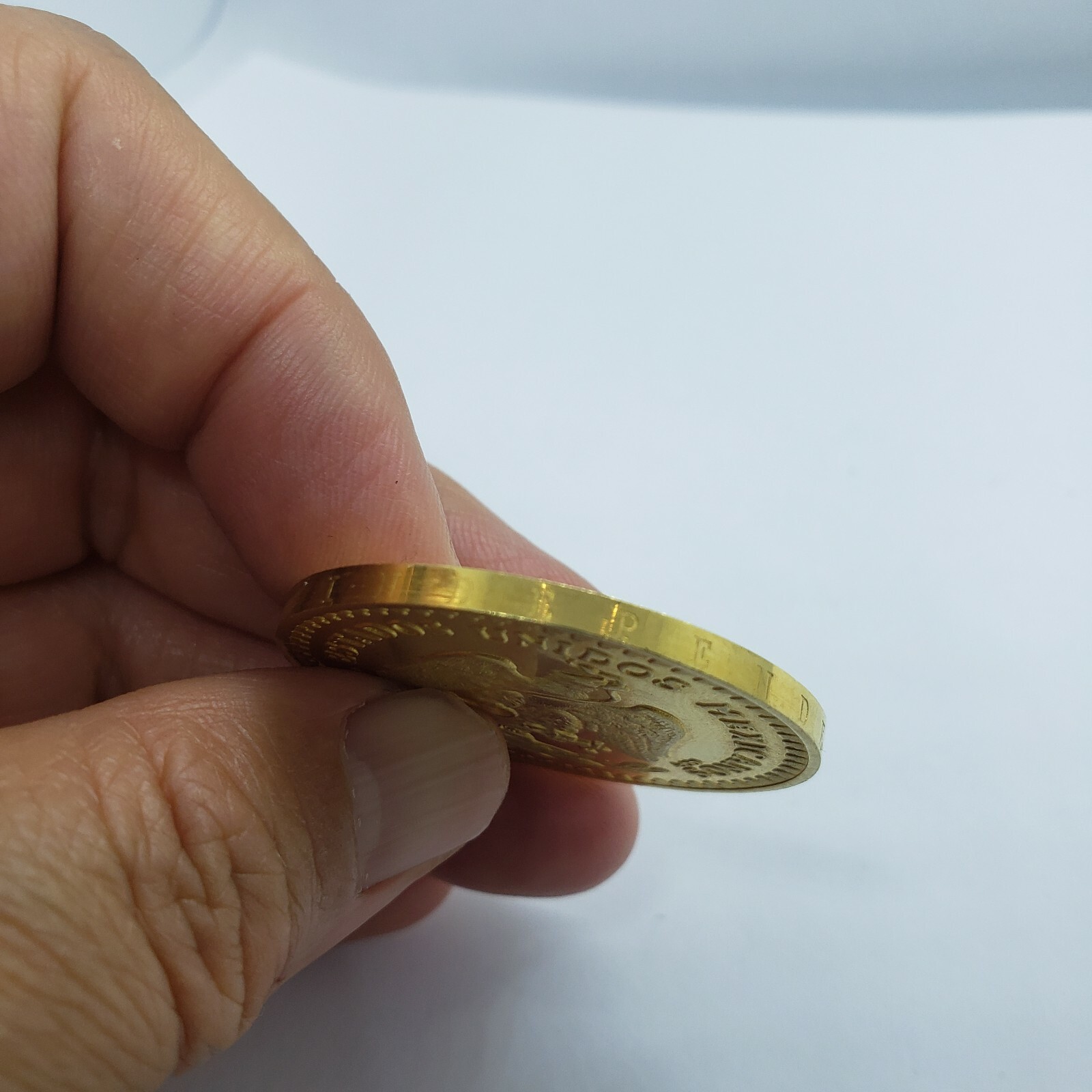 14K Yellow Real Gold Eagle COIN Mexico 50 Pesos 37.5mm diameter w/out ...