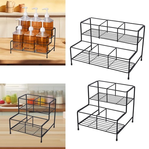 Coffee Syrup Organizer Rack 2 Tier Metal Syrup Bottle Stand Holder ...