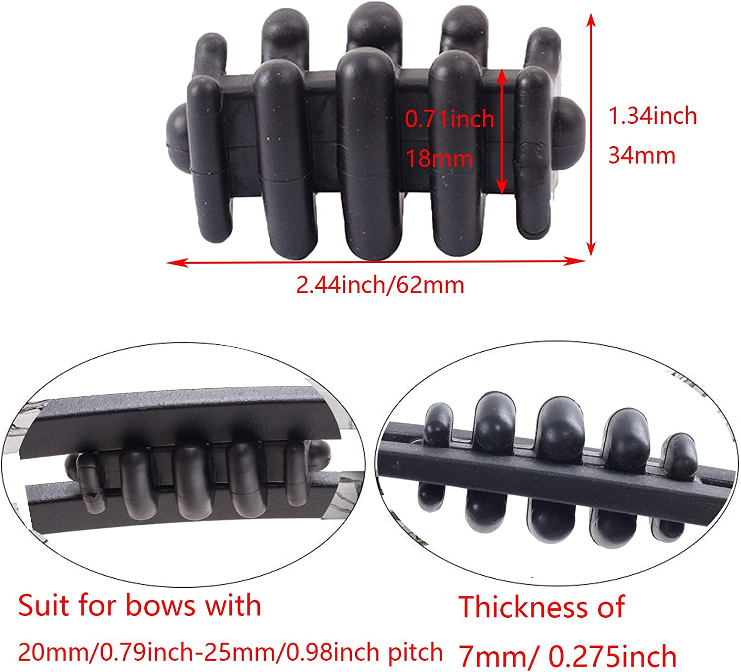 2 Pcs Compound Bow Limb Dampeners Archery Bow Stabilizer Silencers ...