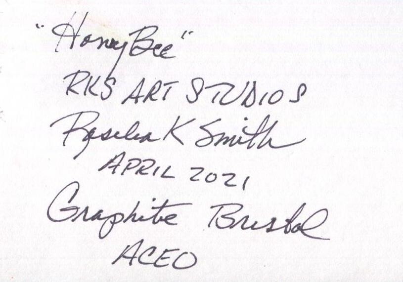 Aceo Realism Honey Bee Insect Pollinator Orginal Art Graphite Drawing ...