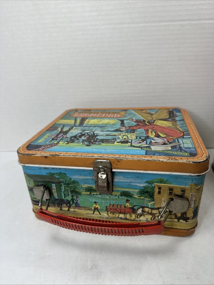Vintage Gunsmoke Metal LunchBox Lunch Box Thermos 1959 Aladdin Matt ...
