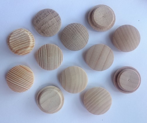 SOLID WOOD Cover Caps for 20mm HOLE Press fit in BEECH PINE ASH OAK ...