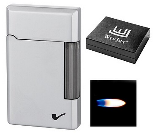 WINJET DELUXE SOFT FLAME FLINT PIPE LIGHTER / CHROME - DARK ** NEW in ...