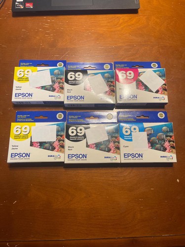 Genuine Epson 69 ink 6 Cartridges ink factory-sealed in retail box AS ...