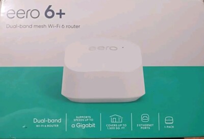 eero 6+ mesh Wi-Fi router | 1.0 Gbps Ethernet | up to 1,500 sq. eero 6 ...