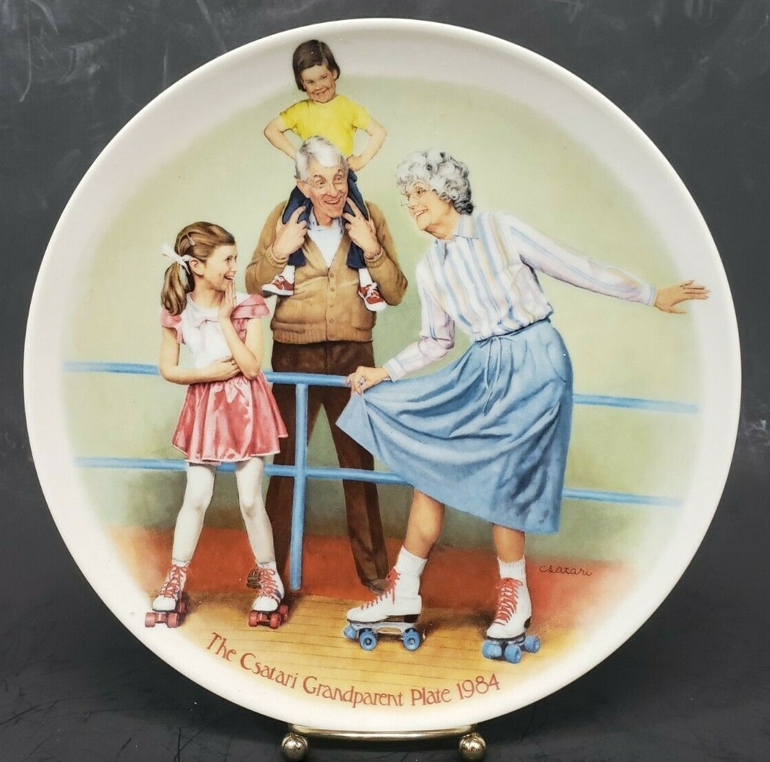 Knowles Fine China Csatari Grandparent Plate The Skating Queen 13046A ...