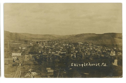 RPPC Aerial View of SHINGLEHOUSE PA Potter County Real Photo Postcard 2 ...