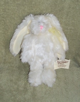2005 BERKELEY Designs White Plush Bunny Toy w/Yellow Bow & Long Floppy ...