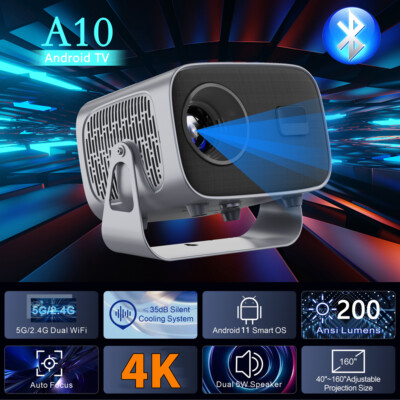 4K Portable Mini Projector 40000 Lumen LED 1080P WiFi Bluetooth UHD ...