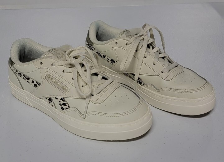 Reebok Classic White Leopard Print Sneakers Low Top L… - Gem