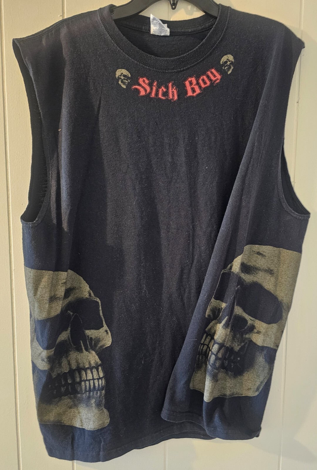 Vintage Y2K Sick Boy Sleeveless Skull Head Shirt size… - Gem