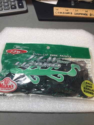 DISCONTINUED MANN'S FLW TOUR 6" LIZARDS (12PK) SOUR GRAPE NIP MADE IN ...