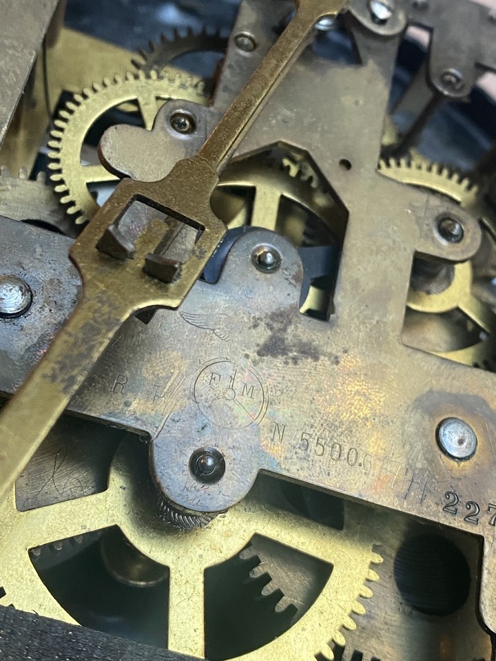 Antique Circa-1910 FMS Mauthe 55006 DRP German Wall Clock Movement W ...