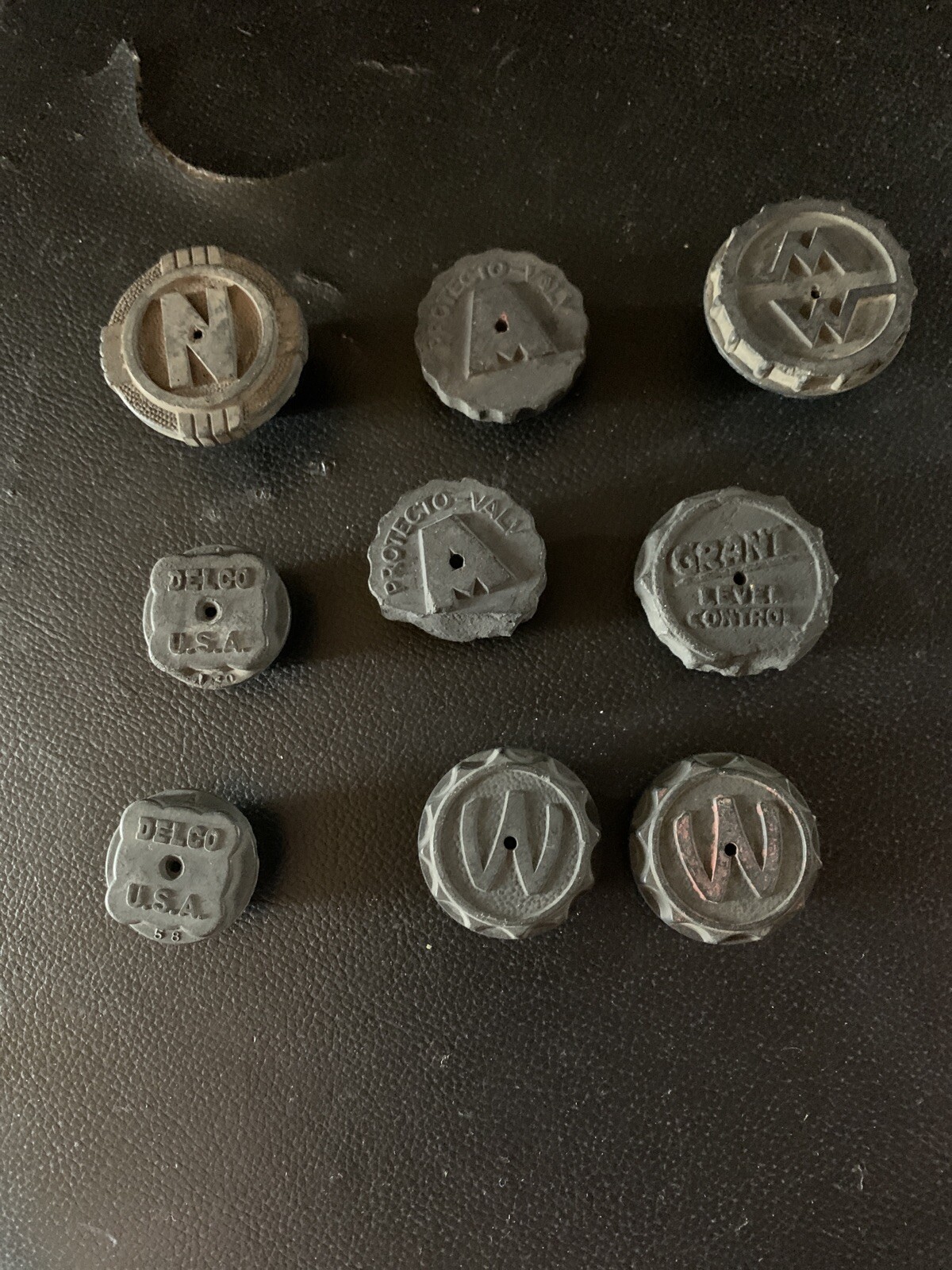 9 Vtg Battery Caps Gas Oil Ac Delco Grant Misc Brands | eBay