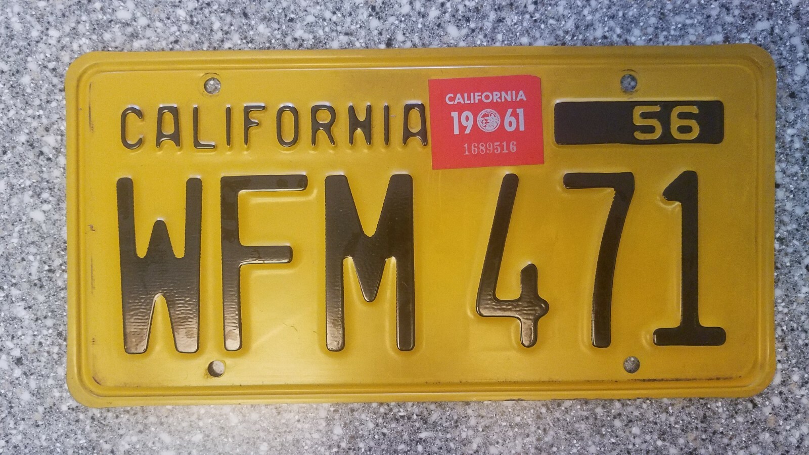 1956 California License Plate, 1961 Validation Sticker, Single, EX | eBay