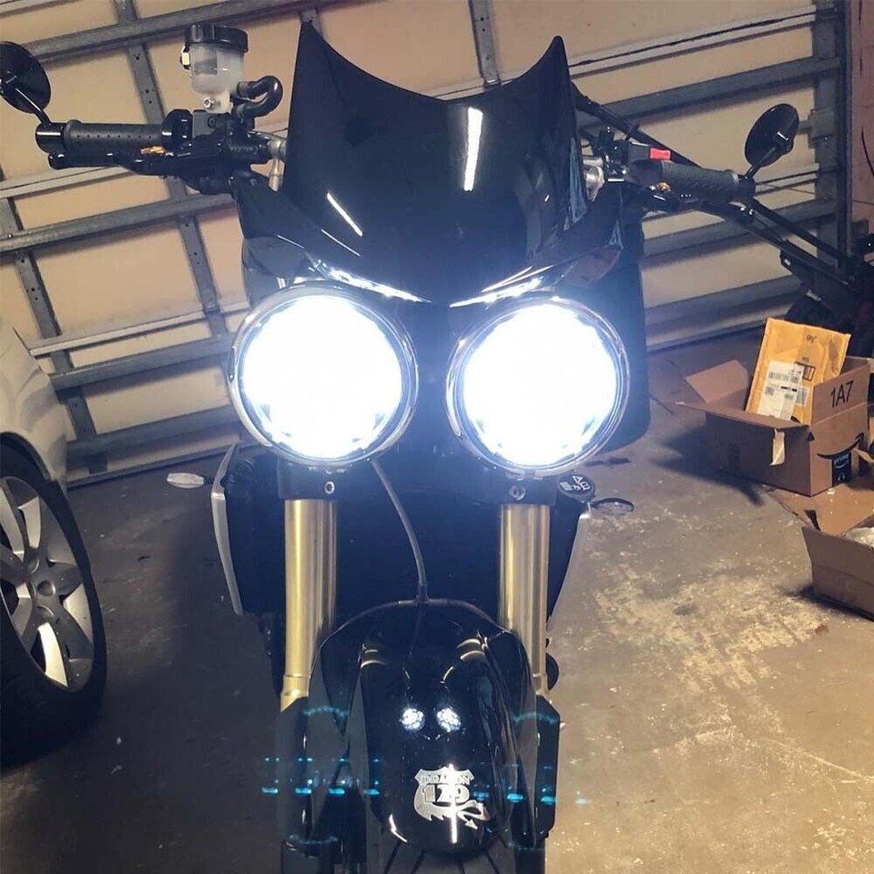 2X Black 5.75" LED Headlight For Triumph Speed/Street Triple ...