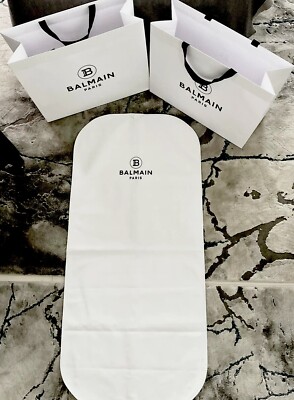 🔥 2 GIANT BALMAIN GIFT BAGS/STORAGE/SHOPPING/TOTE BAG & 1 GIANT GARMENT ...
