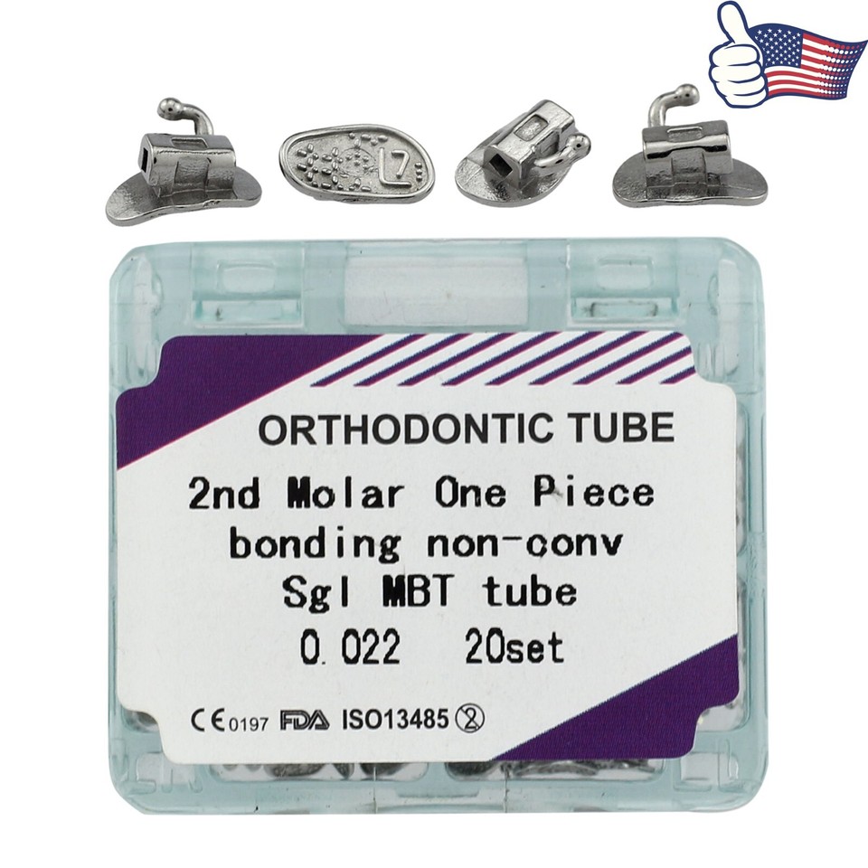 20 Sets Orthodontic Molar Bracket Buccal Tubes Roth MBT 022 1st 2nd ...