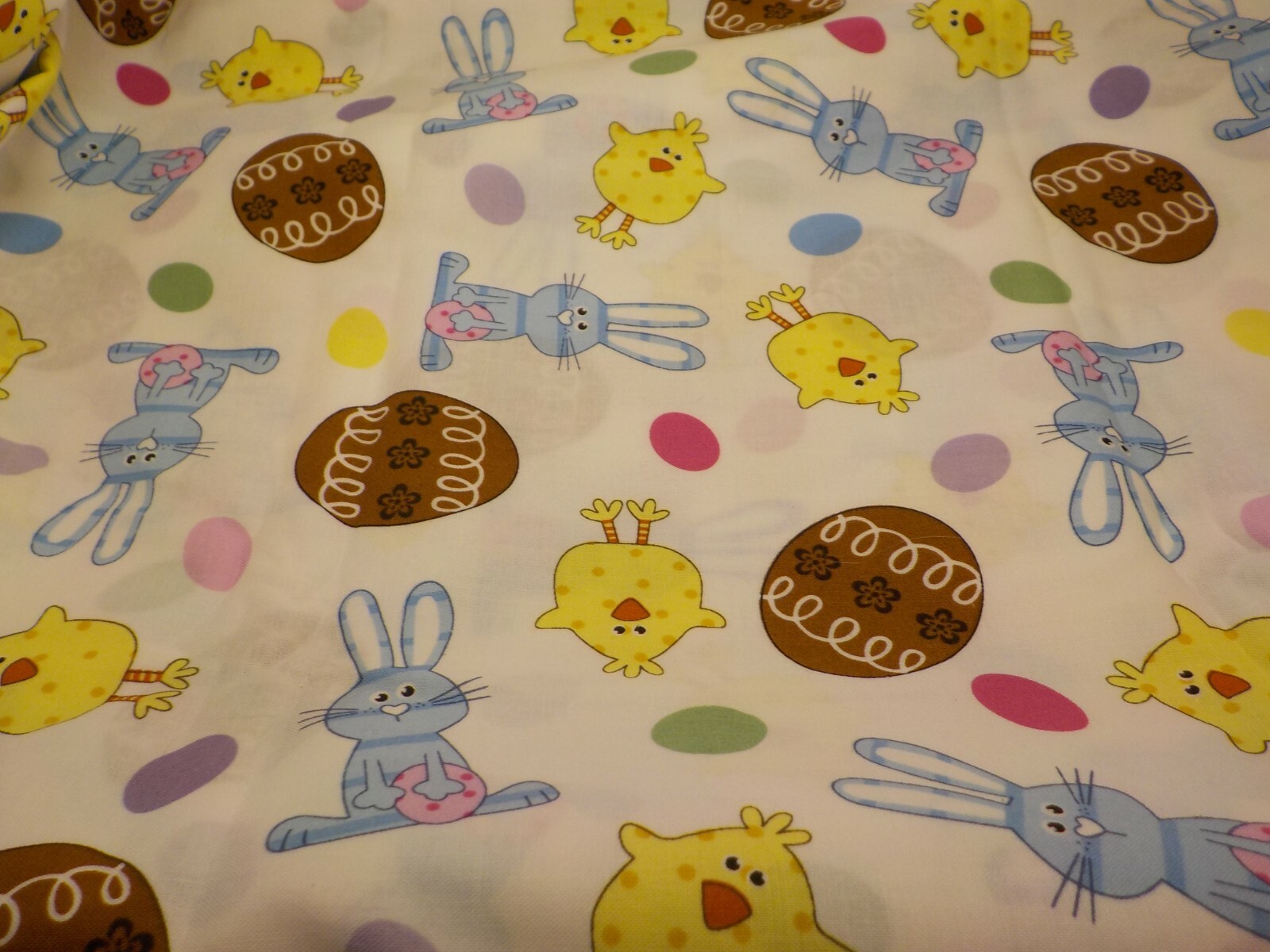 JoAnn Fabric Easter Bunnies & Chocolate Eggs 1 Yard Cotton Fabric-sku ...