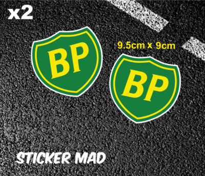 BP OIL Stickers ( High Quality gloss vinyl ) F1 Lemans Moto gp 9cm car ...