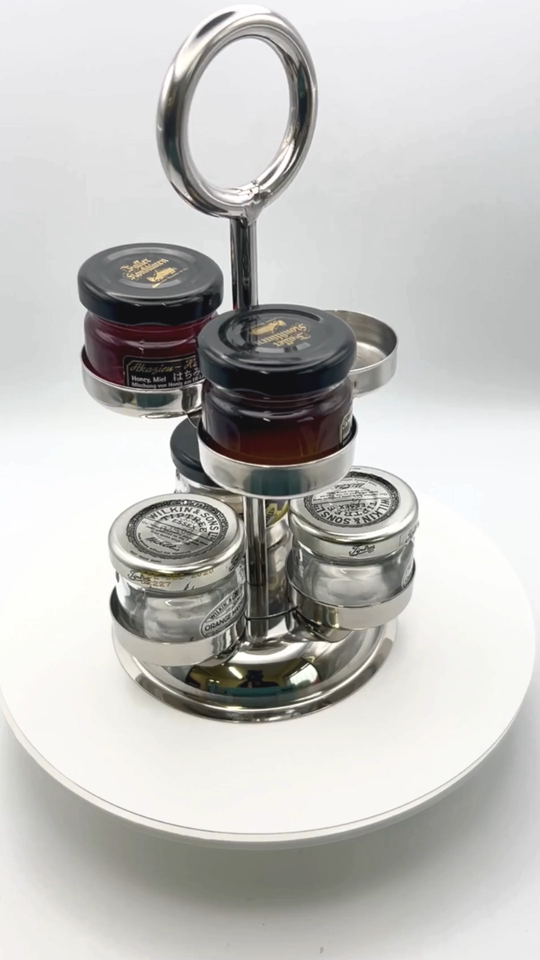 PACK OF 4 x JAM POT TREE STANDS - HOLDER FOR JAM, MARMALADE, CHUTNEYS ...