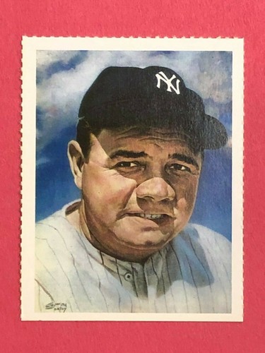 1988 Babe Ruth Baseball Card Engagement Book Oil Painting Card HOF | eBay