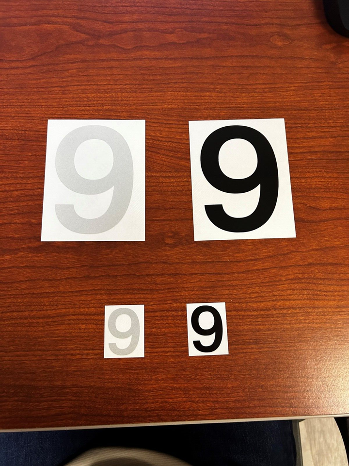 3M Reflective Numbers – 1.5" and 4" Sizes – Black and White Variations ...