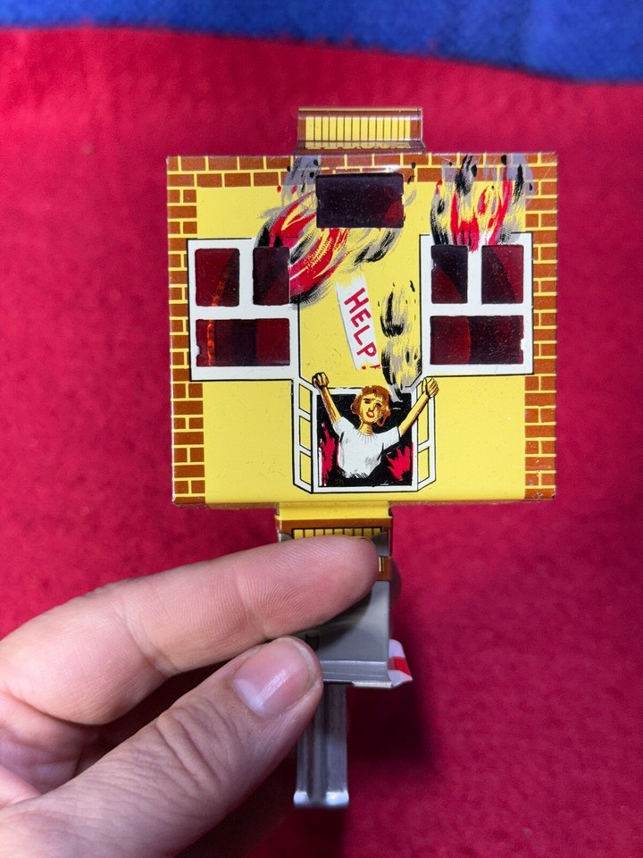 🔥🔥Vintage Fun Fire Dept Push Spinner Wheel Sparking Toy WORKS GREAT 🔥🔥 ...