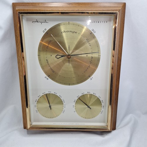 Vintage Airguide Weather Station Barometer Thermometer Humidity Wood ...