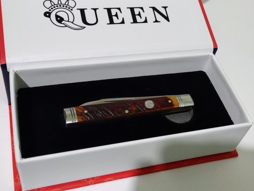 QUEEN POCKET KNIVES DR. HUNTING POCKET KNIFE W/ DISPLAY CASE !!! | eBay