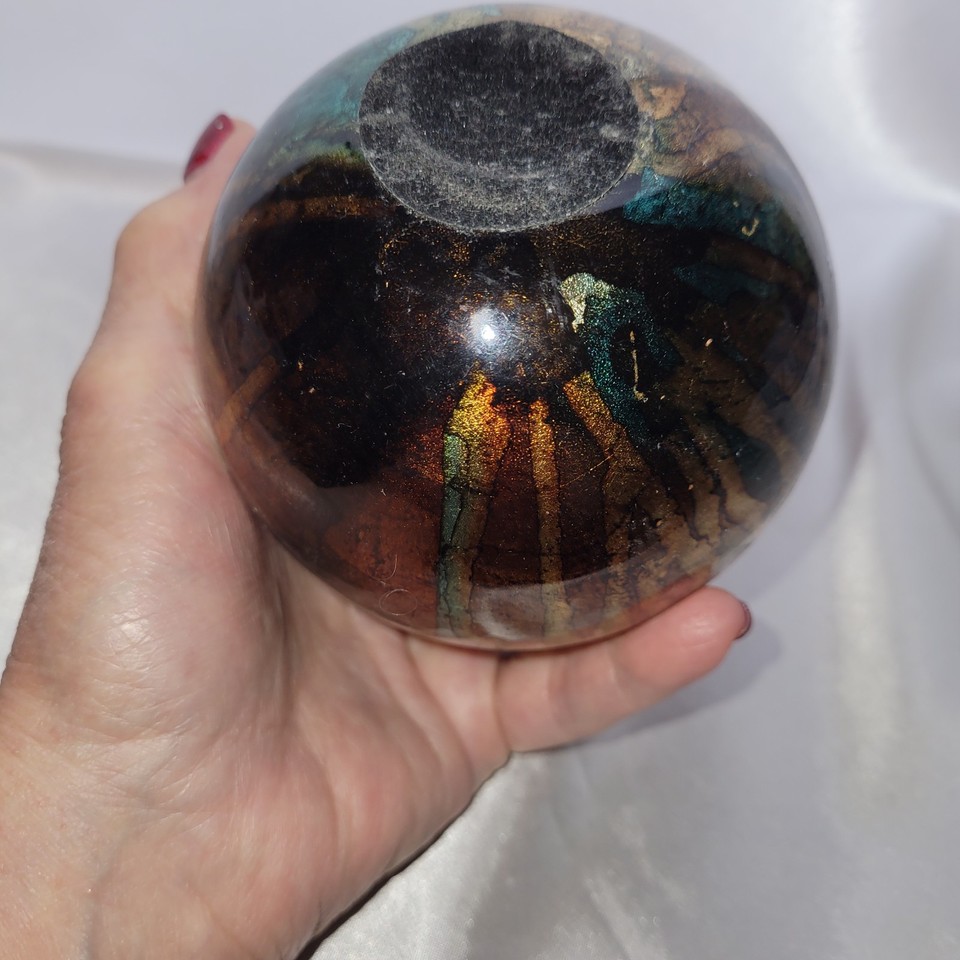 Pier 1 Imports Metallic Foil Spheres Teal And Brown Set Of 8 | eBay
