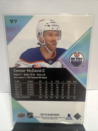 Connor McDavid 2024-25 Upper Deck Allure Base #97 - Edmonton Oilers | eBay