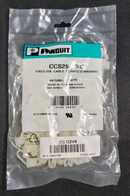 CCS25-S8-C PANDUIT Clamp, Cable, Screw Mount, Ntrl Nylon 100PCS | eBay