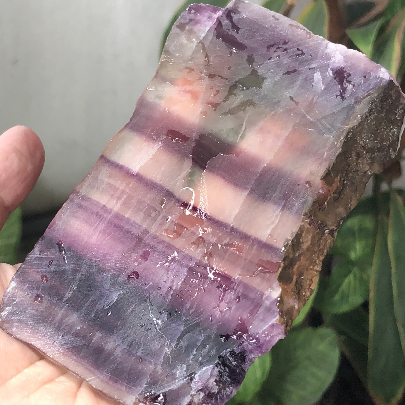 186gr AMAZING SLICE NATURAL RAINBOW FLOURITE, HEALING GEMSTONE | eBay