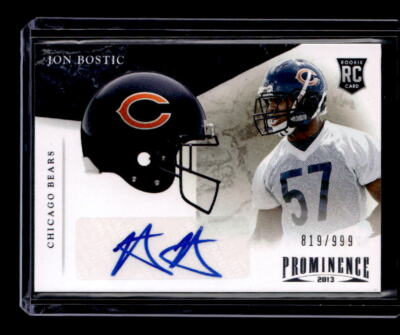 2013 Panini Prominence Rookie Team Helmet Autographs #208 Jon Bostic ...