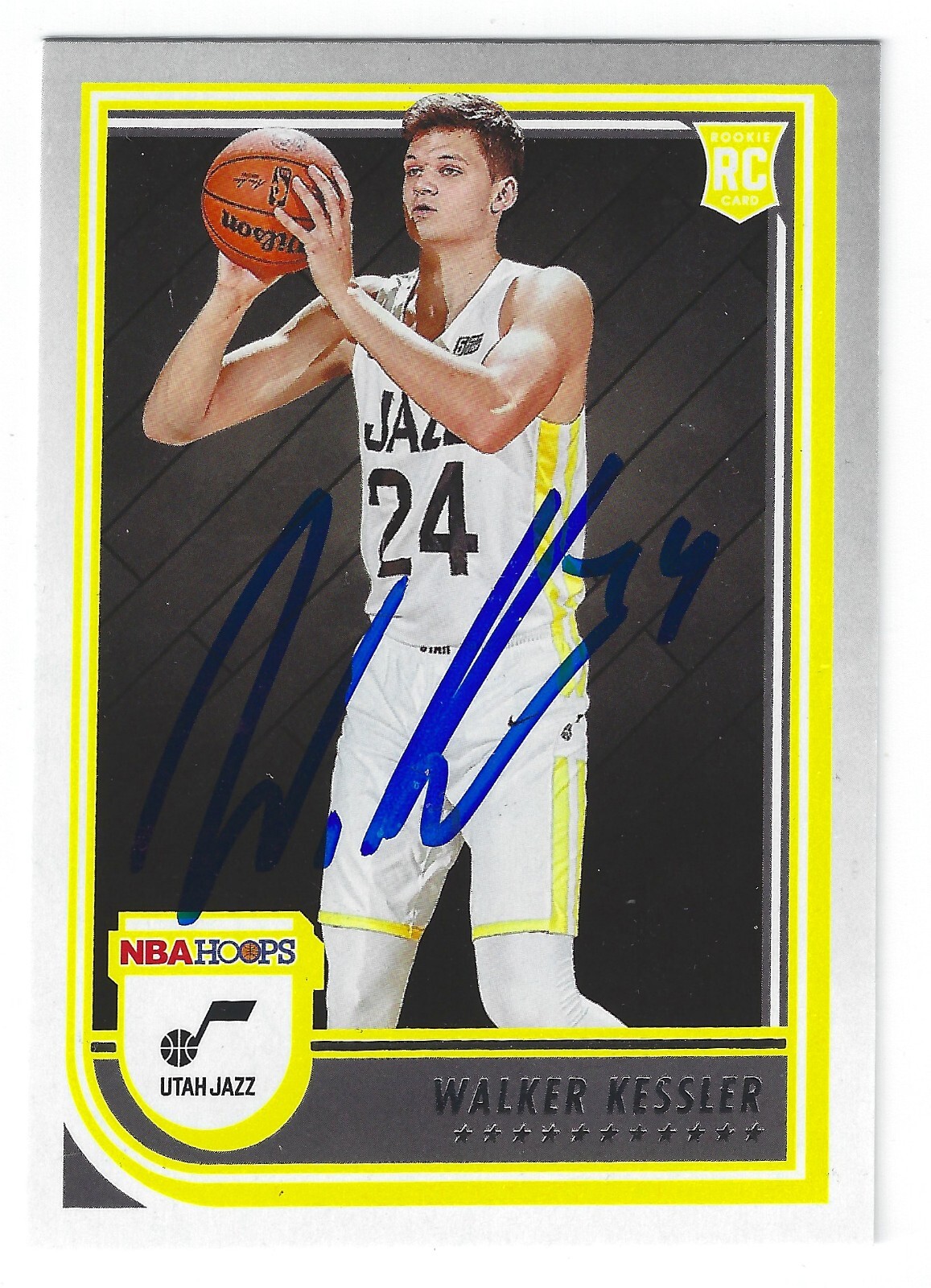 WALKER KESSLER UTAH JAZZ SIGNED NBA HOOPS ROOKIE BASKETBALL CARD AUBURN ...