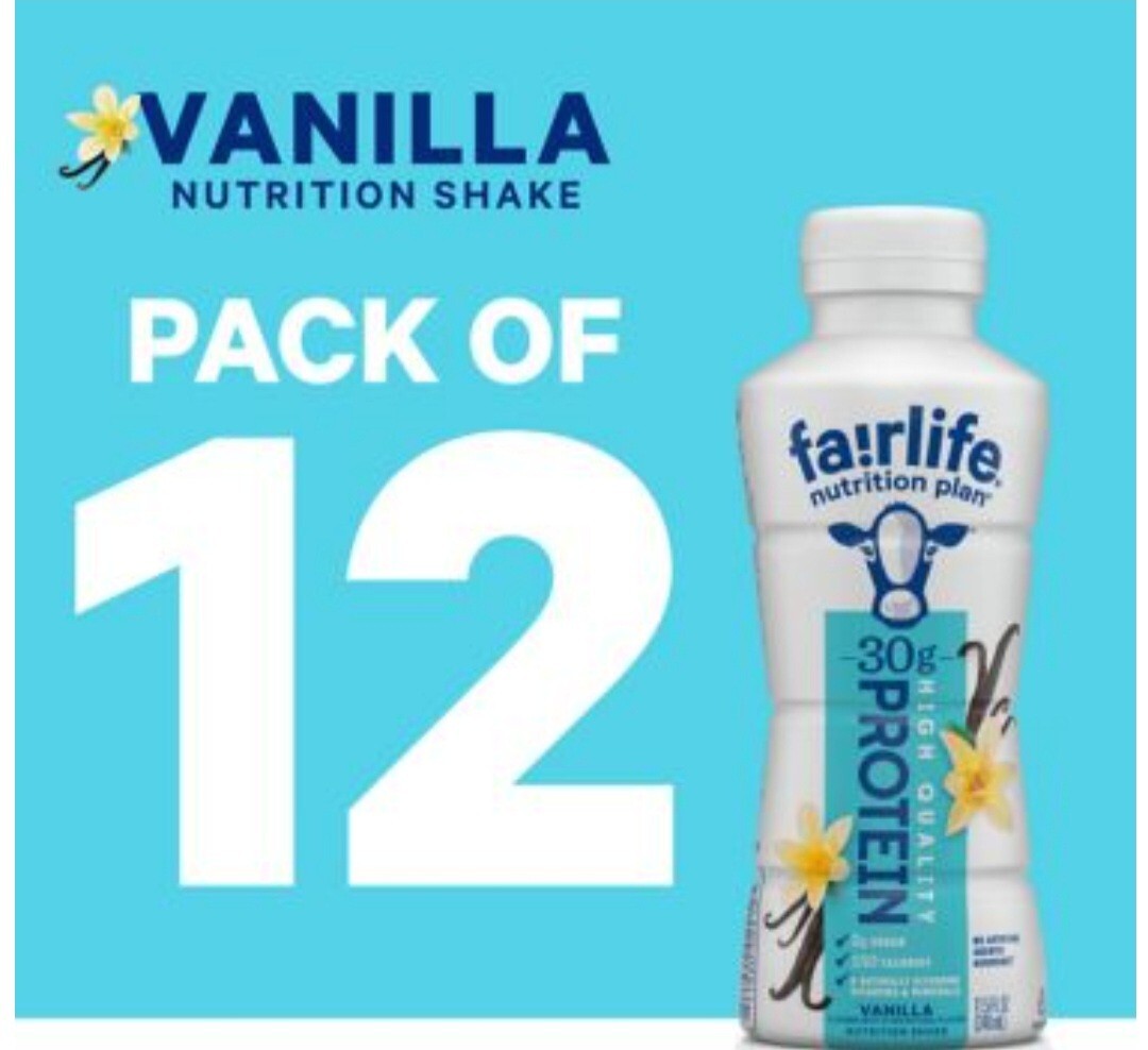 Fairlife Nutrition Plan Vanilla Shake - 11.5 fl oz, Pack of 12 for sale ...