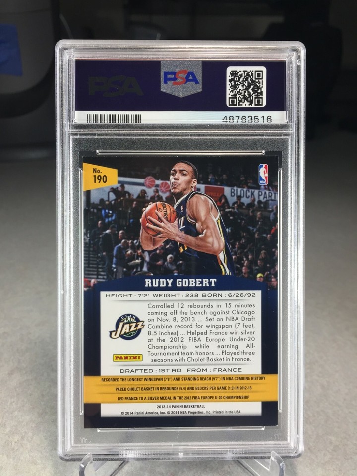 2013 Panini Rudy Gobert Rookie #190 - PSA 7 - Utah Jazz | eBay