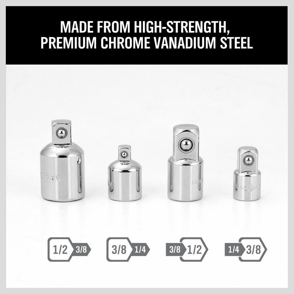 4pc 3/8" 1/4" 1/2" Ratchet wrench Socket Drive Adapter Reducer Air ...