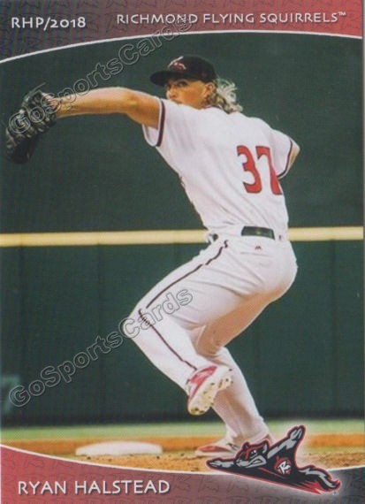 2018 Richmond Flying Squirrels Ryan Halstead RC Rookie San Francisco ...