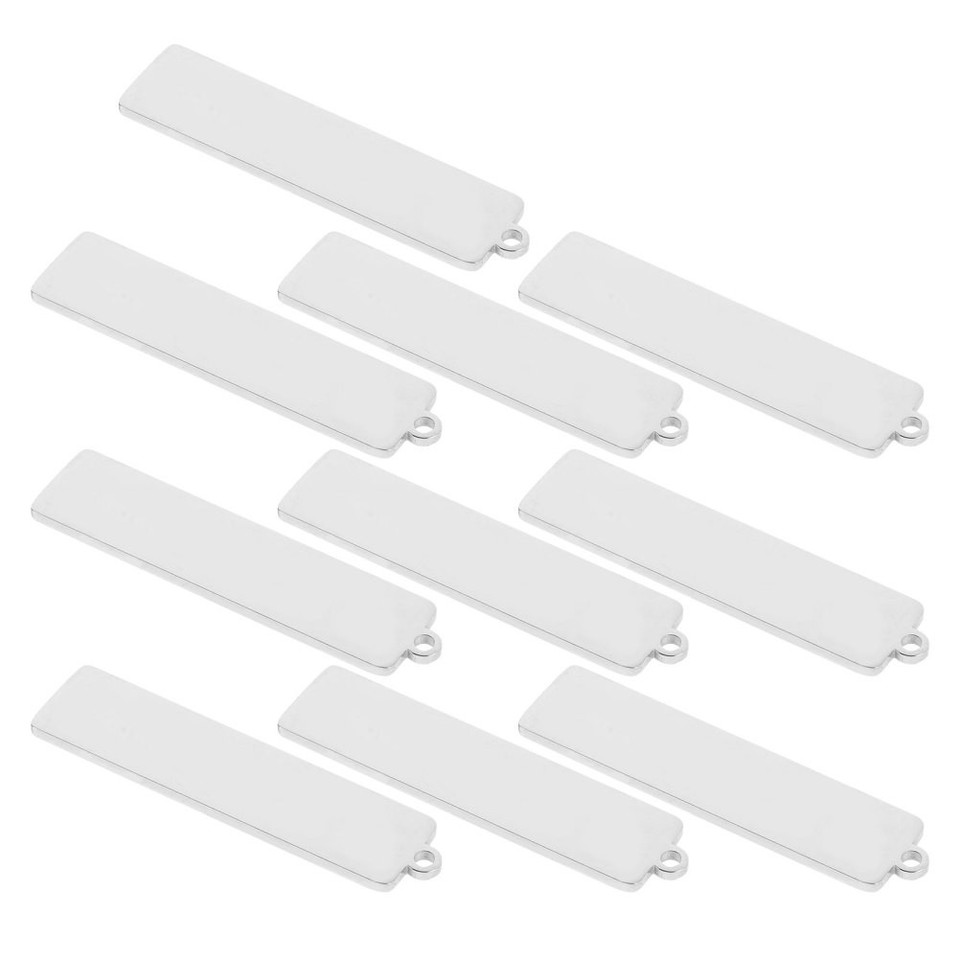 10pcs Rectangle Blank Tags: Stainless Steel Metal Stamping Engraving ...