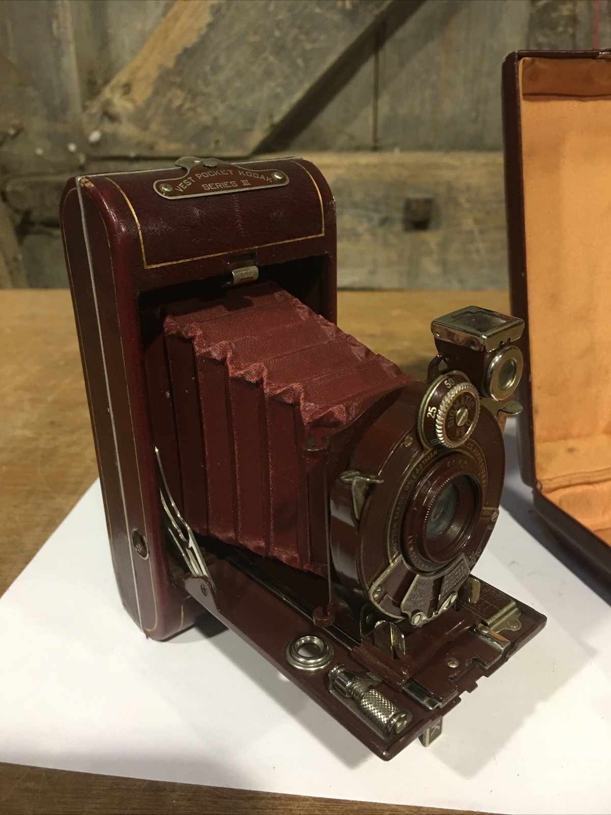 Kodak Vanity Vest Pocket Series III Camera Maroon/ Burgundy & Case f6.3 ...